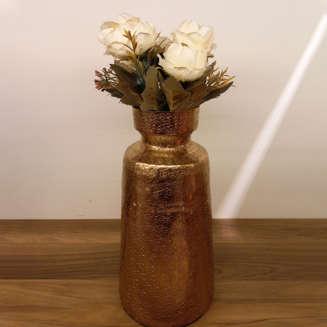 Decorative Gold Metal Round Vase