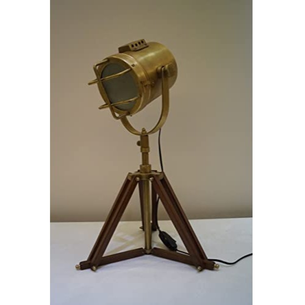 Buy Tripod Spot Light Table Lamp In Mango Wood upto 70% OFF at Apkainterior