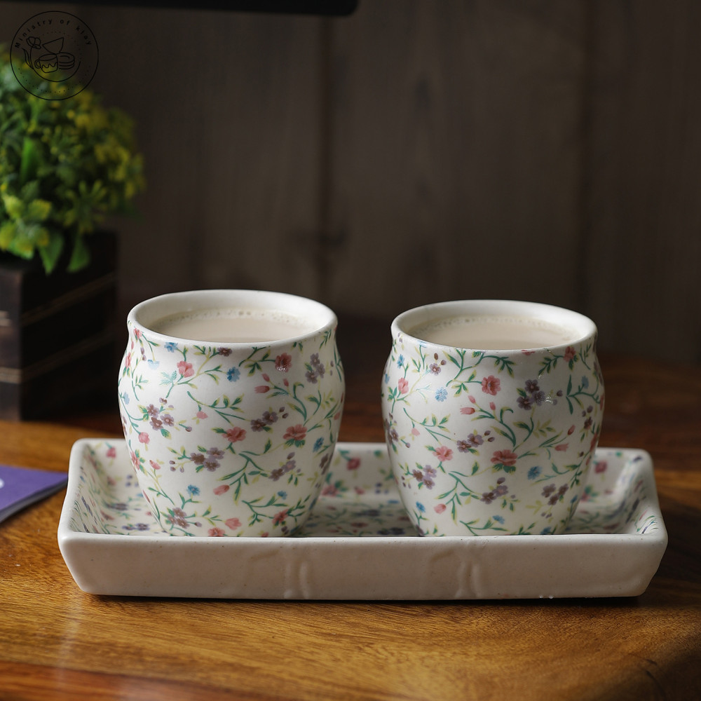 Buy Ceramic Tea Kullad with Tray in India - Apkainterior