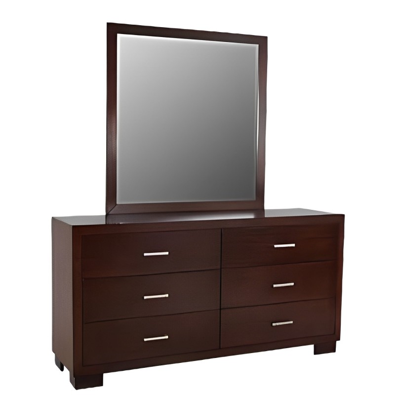 Buy Orleans 6 Drawer Dressing Table With Square Shape Mirror Online in ...